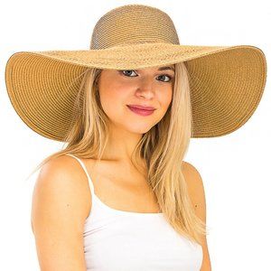 Accessories | Large Wide Brim Oversize Straw Beach Sun Hat | Poshmark